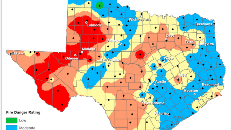 Wildfire risk increases across Texas this week