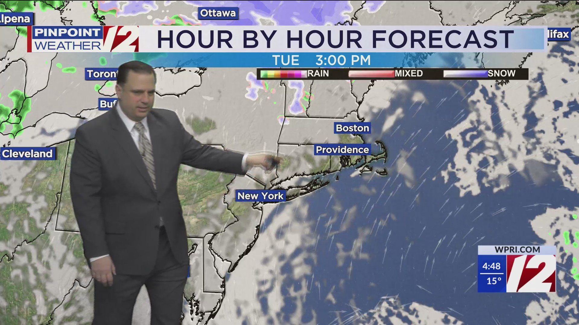 WPRI 12 Weather Forecast for 3/3/25: Cold again today; rain and wind ...