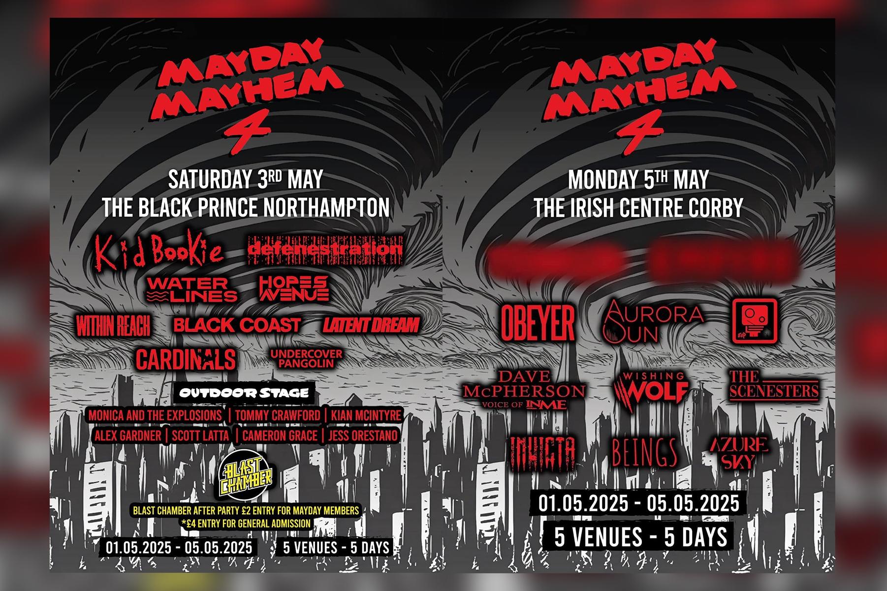 Mayday Mayhem all-dayer expands to five gigs at five venues