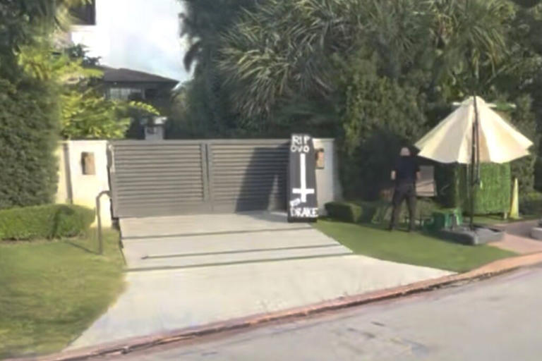 Coffin reading “RIP Drake” spotted ‘outside DJ Khaled’s Miami home’