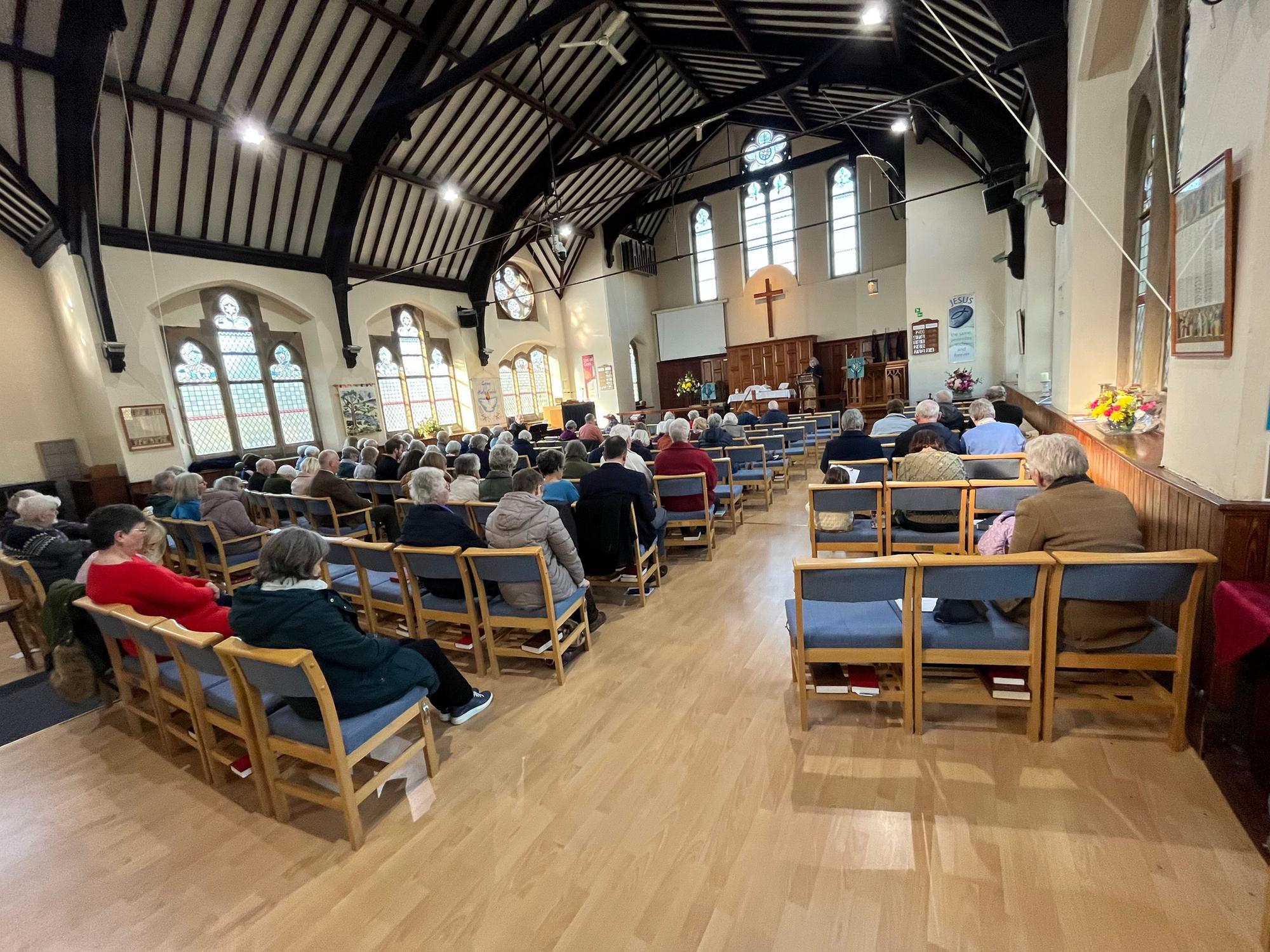 Matlock Minister flies in church