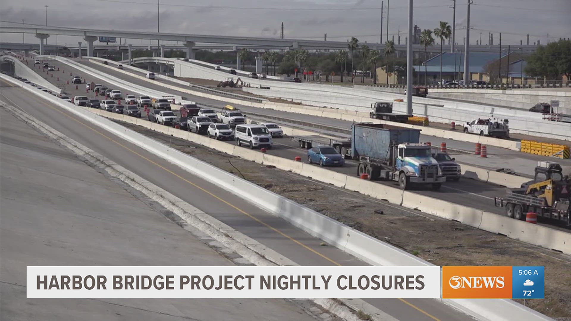 Parts of Everhart Road, Harbor Bridge to close overnight this week