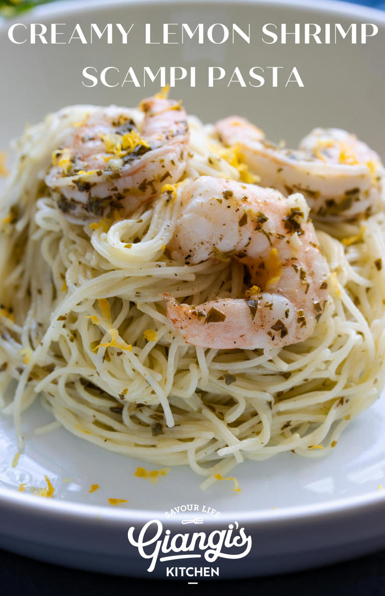 Creamy & Delicious Lemon Shrimp Scampi Pasta