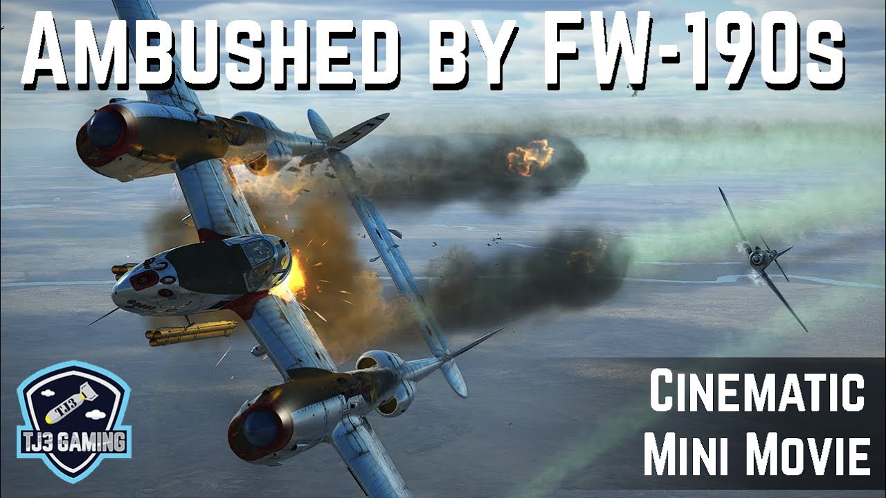 P-38 Lightning Fighters Ambushed by German FW-190s! Cinematic Historic ...