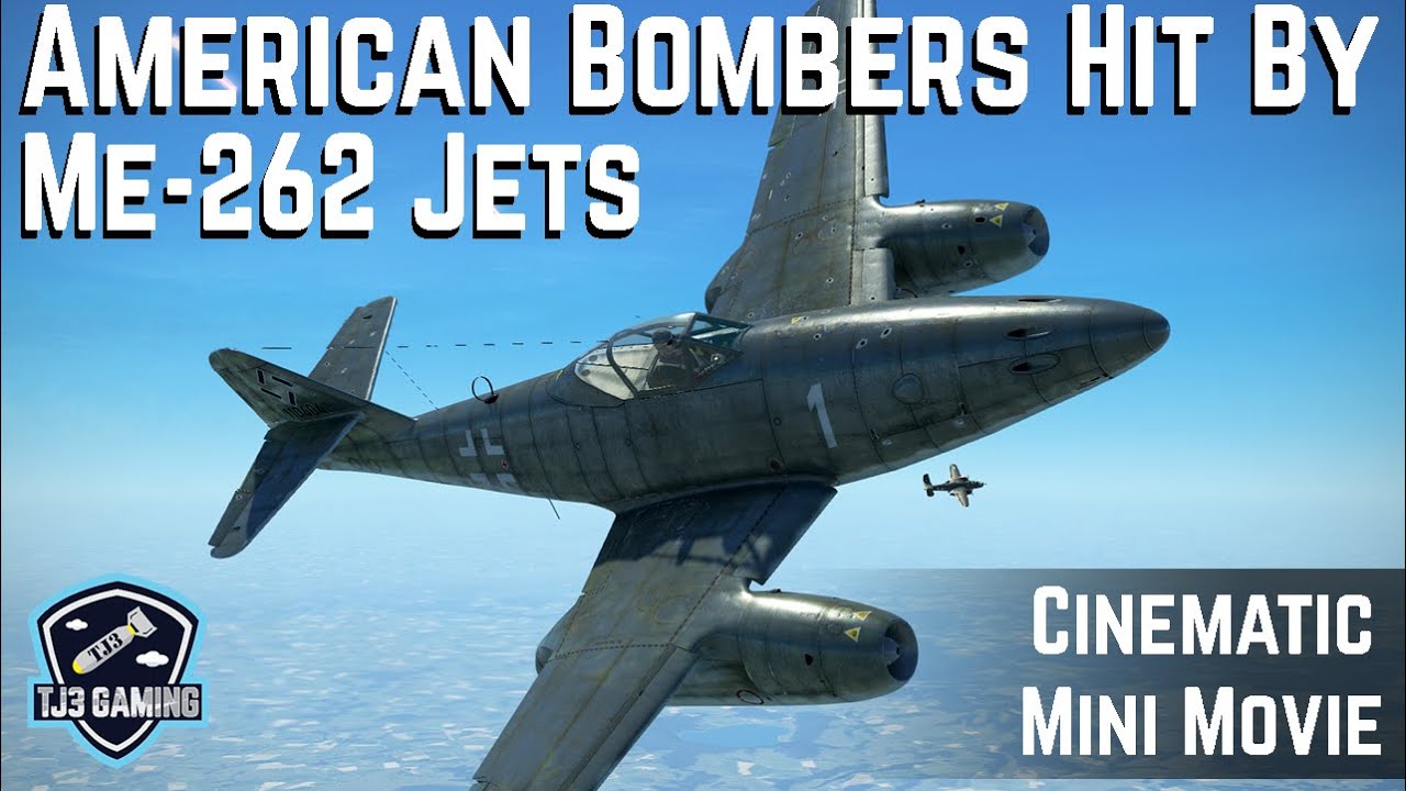 Me-262 Jet Fighters Attack American Bombers & Gunners Return Fire ...