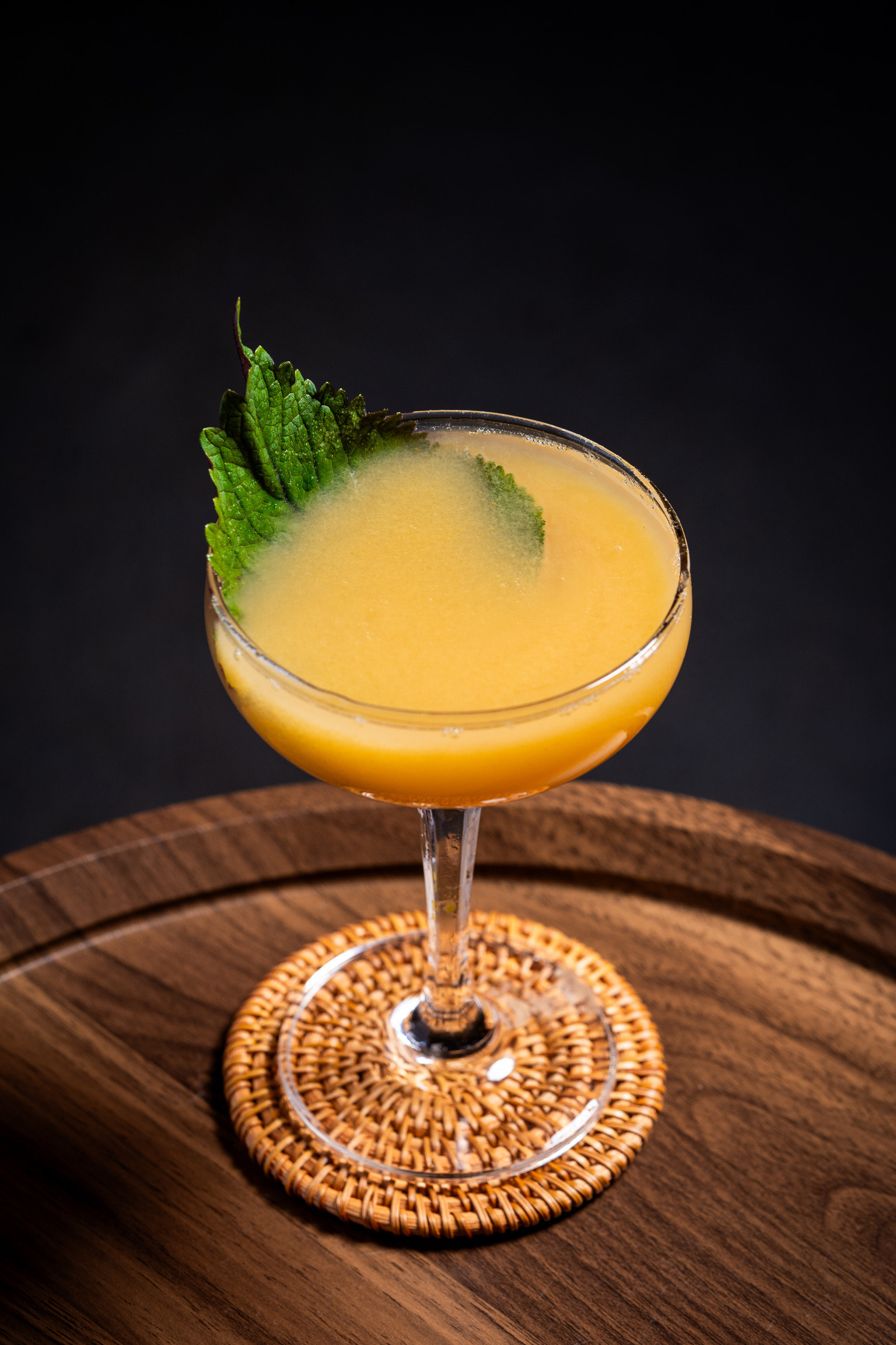 Persimmon-Shiso syrup sets this mezcal cocktail apart