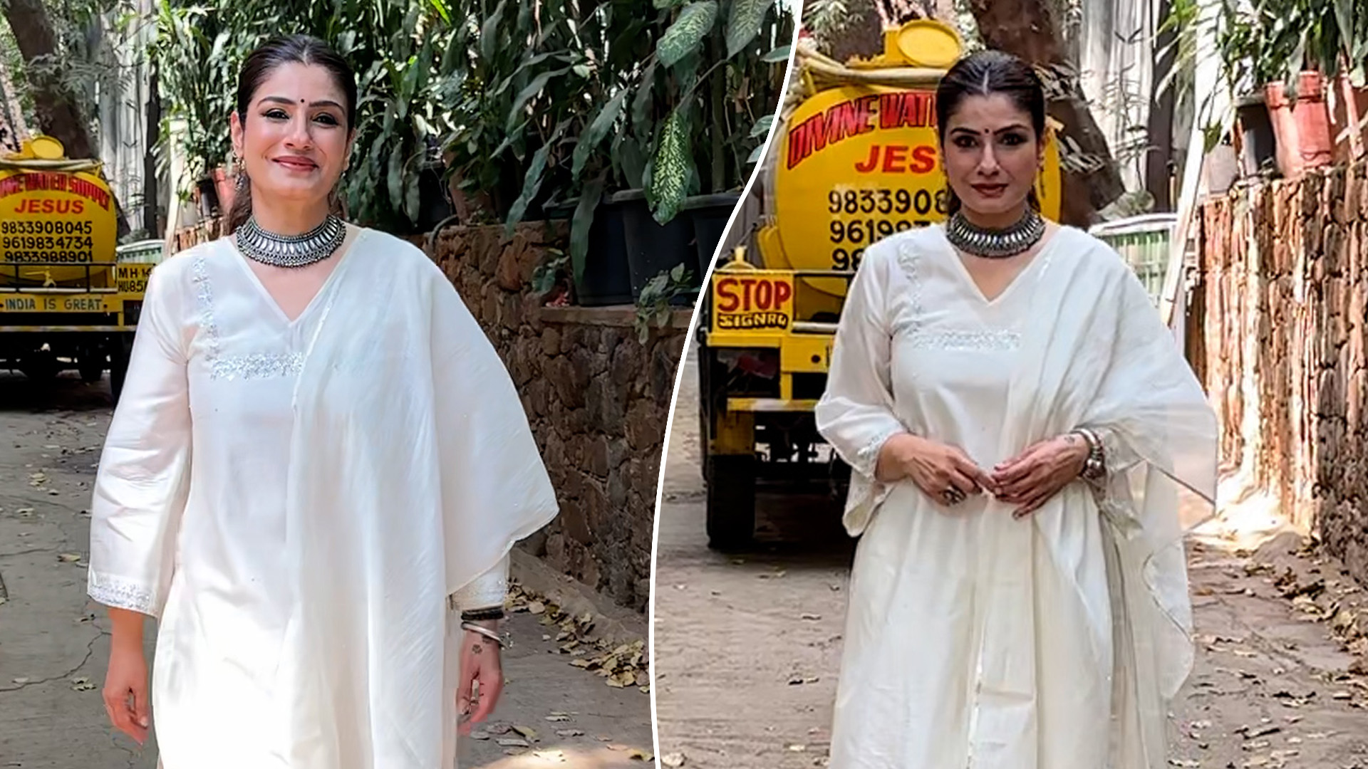 Raveena Tandon's Crystal White Charismatic Ethnic Avatar Is Too Elegant ...
