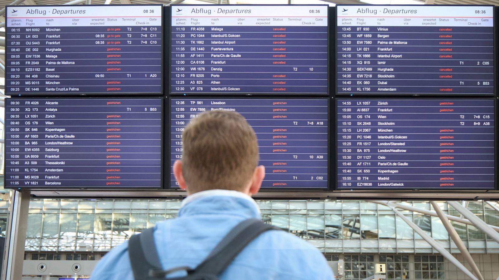 Surprise strike hits major airport - as German airspace to 'largely ...