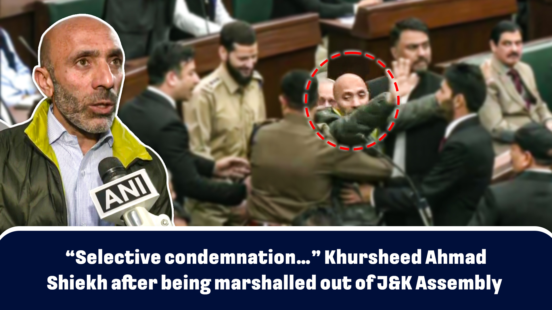 “Selective condemnation…” Khursheed Ahmad Shiekh after being marshalled out of J&K Assembly