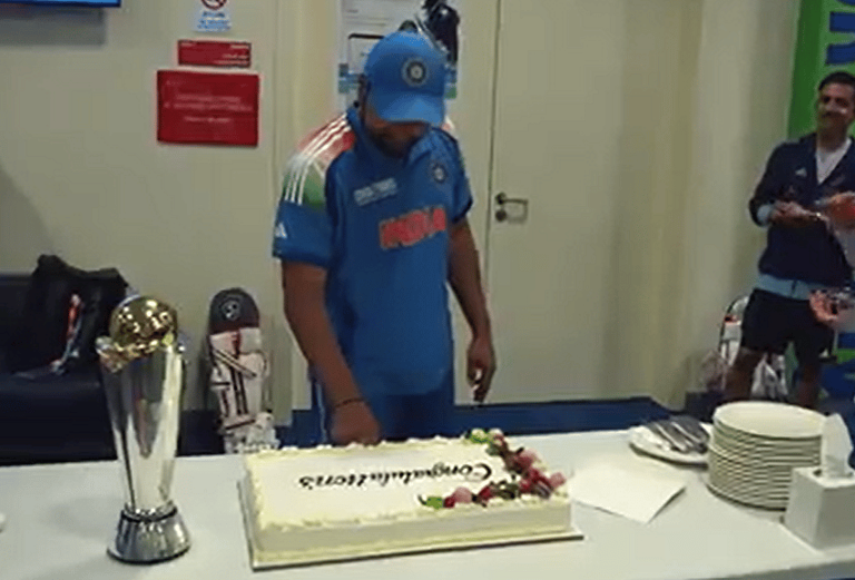Video: Rohit Sharma Cuts Giant Cake In Dressing Room After Team India's ...