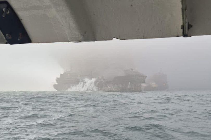 Coastguard statement as US oil tanker 'on fire' after North Sea cargo crash