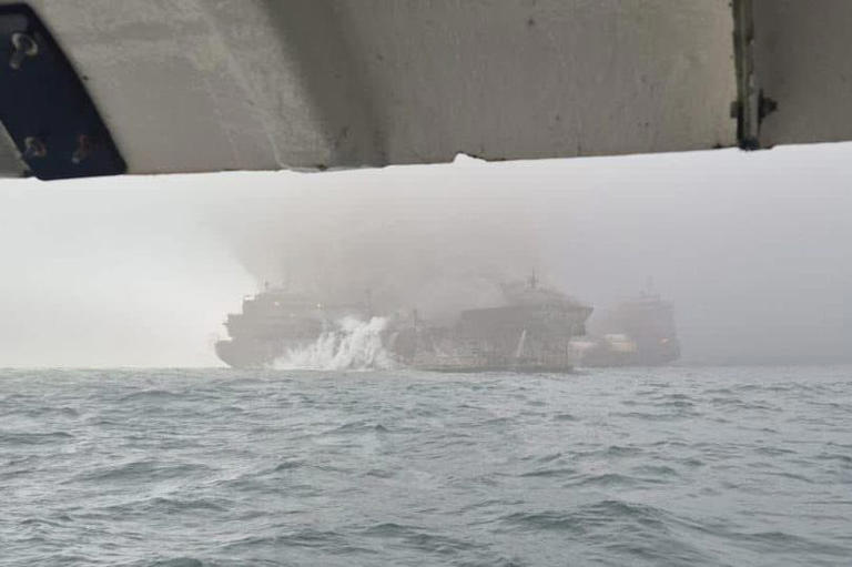 Coastguard statement as US oil tanker 'on fire' after North Sea cargo crash