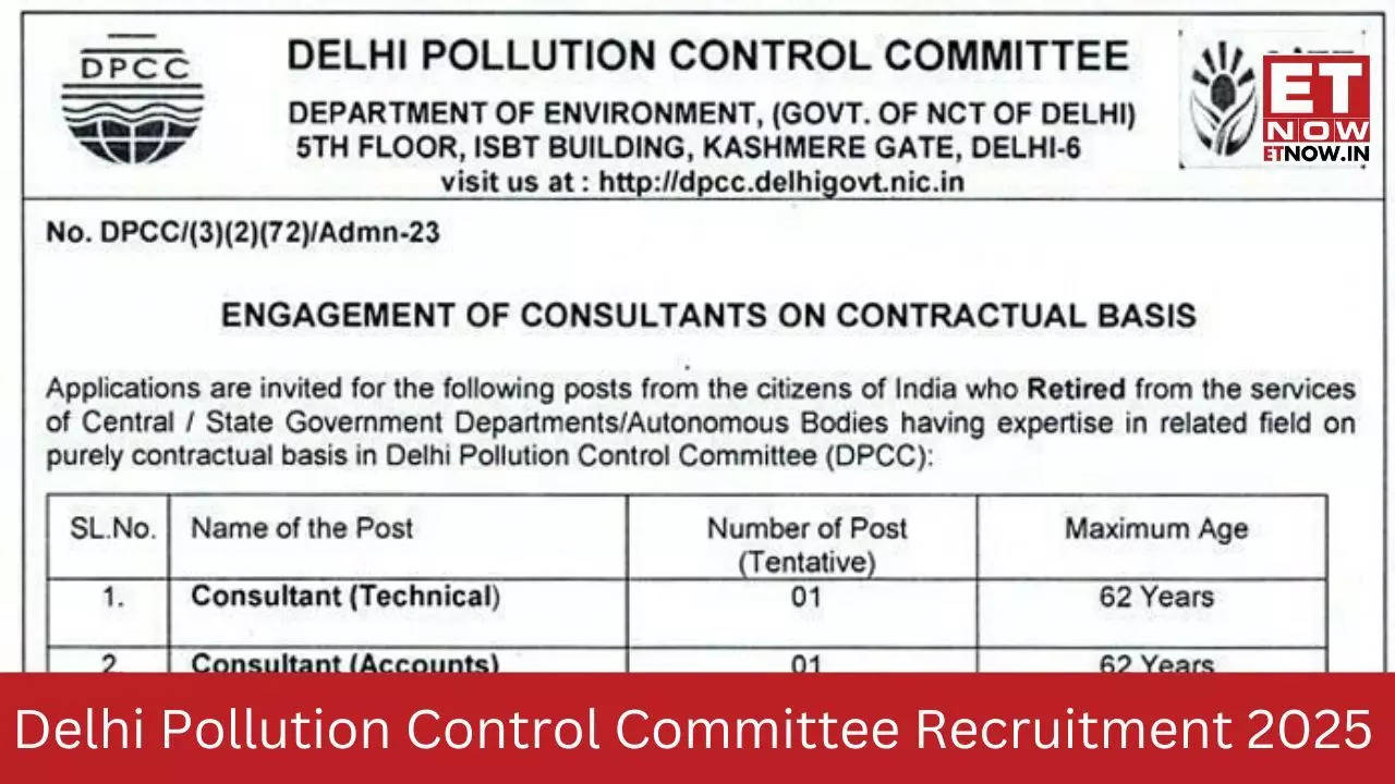 Delhi Pollution Control Committee Recruitment 2025: Consultant ...