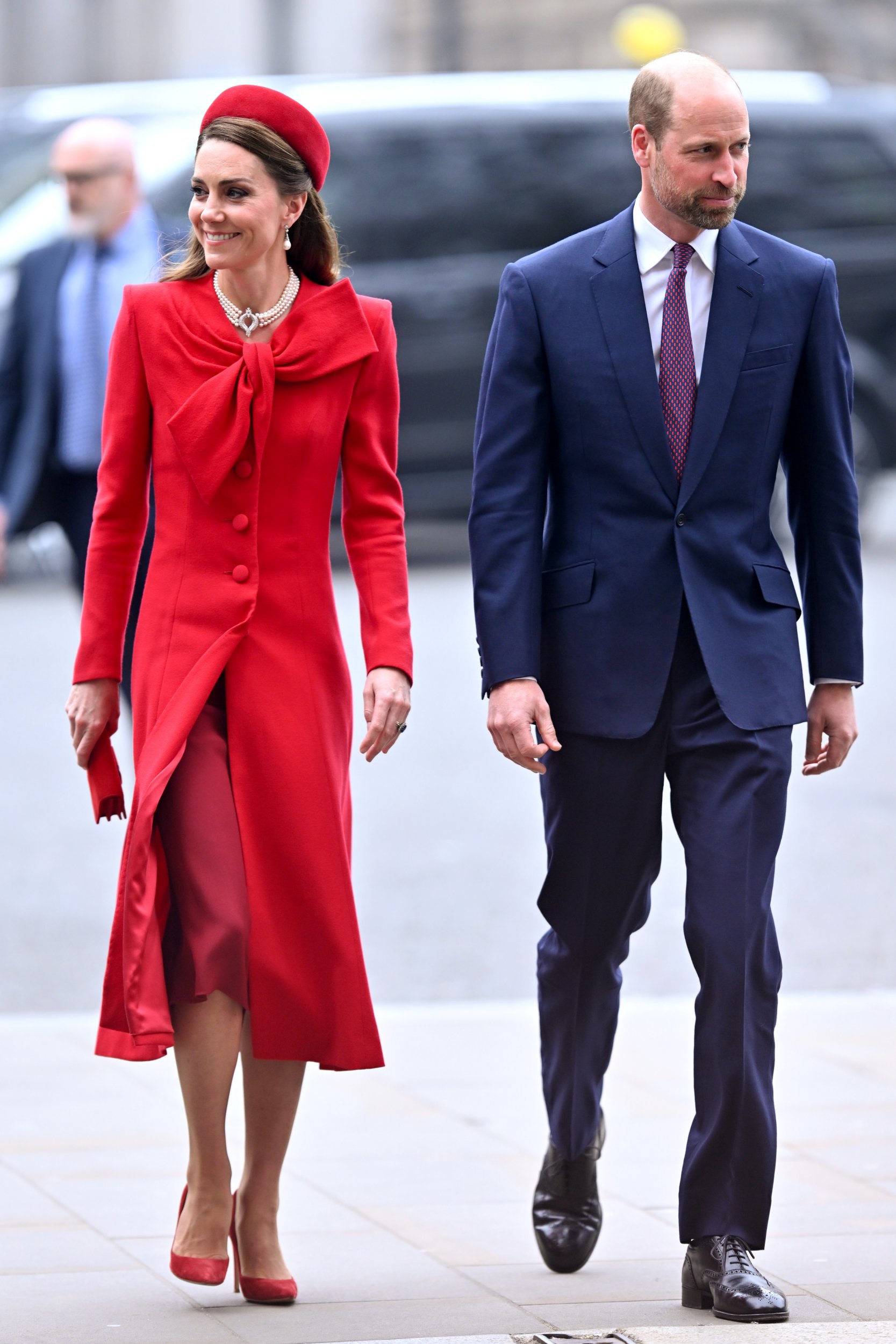 Kate Middleton wears red for first Commonwealth Day service since ...