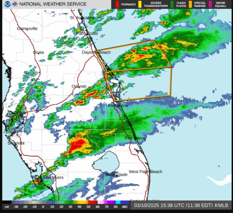 Strong Florida thunderstorms prompt several weather warnings. See radar