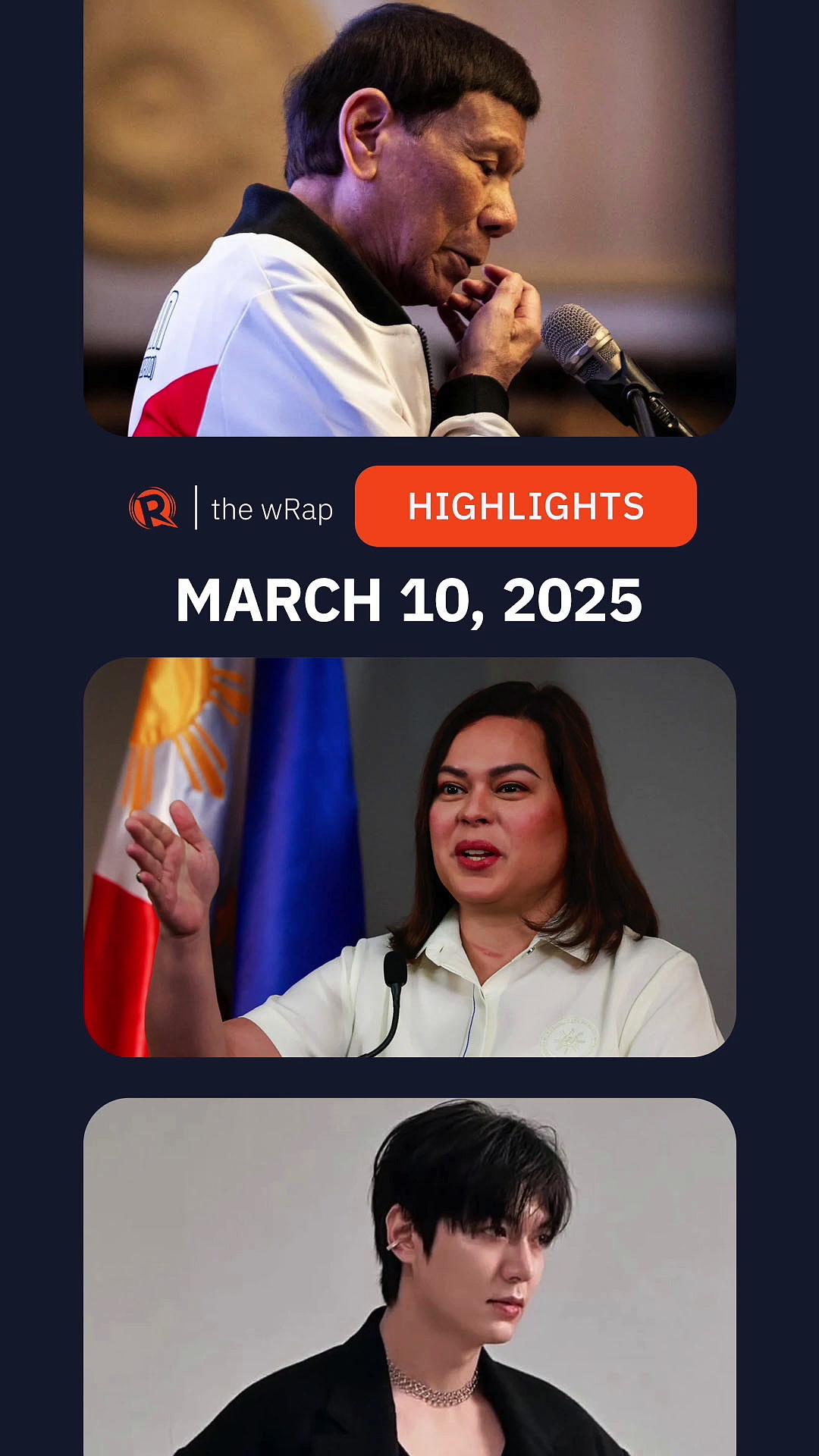 Today's headlines: Rodrigo Duterte, Sara Duterte, Lee Min-ho | The wRap ...