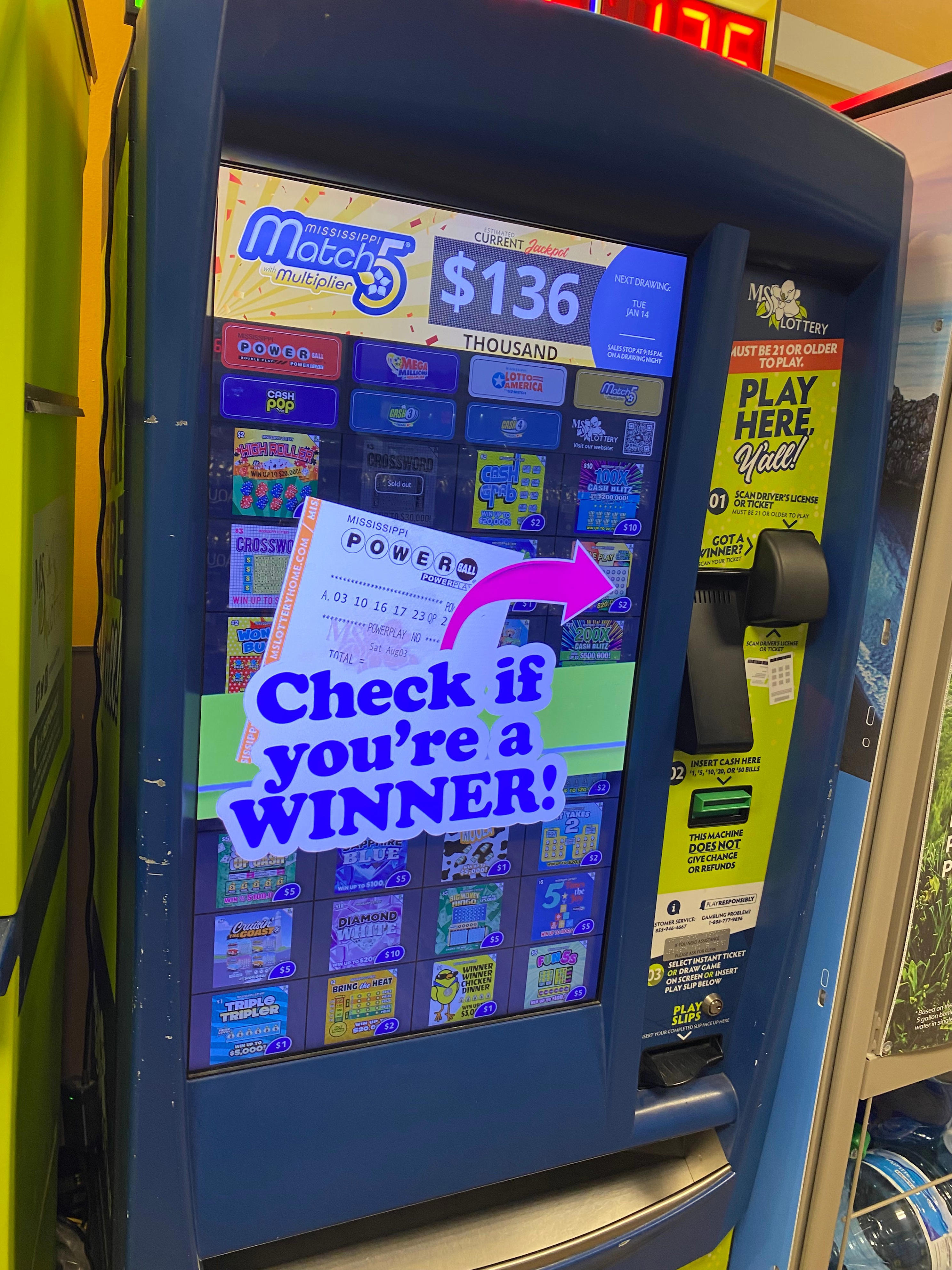 Mississippi Lottery Mississippi Match 5, Cash 3 results for Dec. 27, 2025