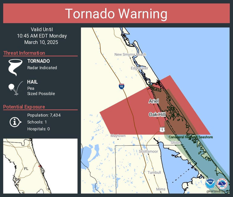 Tornado warning, wind advisory as storms hit Daytona Beach, Volusia ...