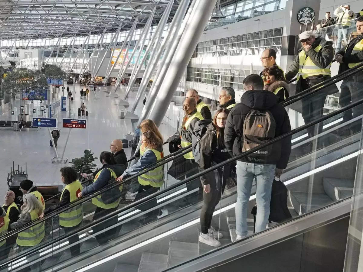 A one-day strike at 13 German airports, including the main hubs, brings ...