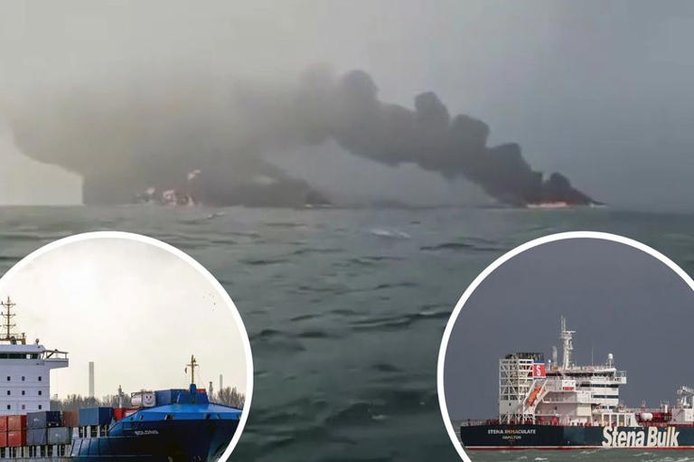 Oil tanker and cargo ship collide in North Sea as major fire breaks out