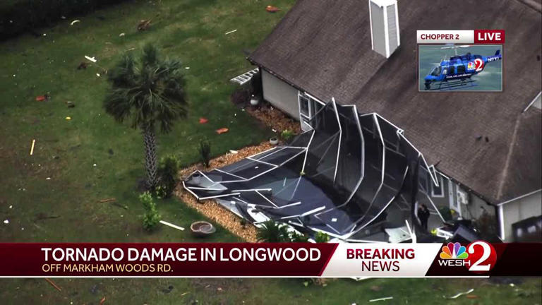 Chopper 2 video shows extensive tornado damage in Seminole County