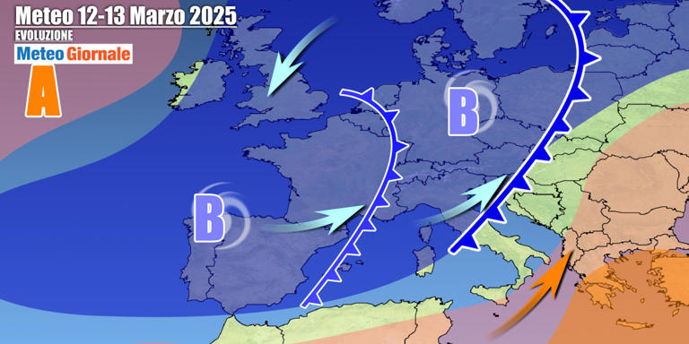 Meteo 7 Giorni: lunga fase perturbata con tanta pioggia, al Sud farà caldo