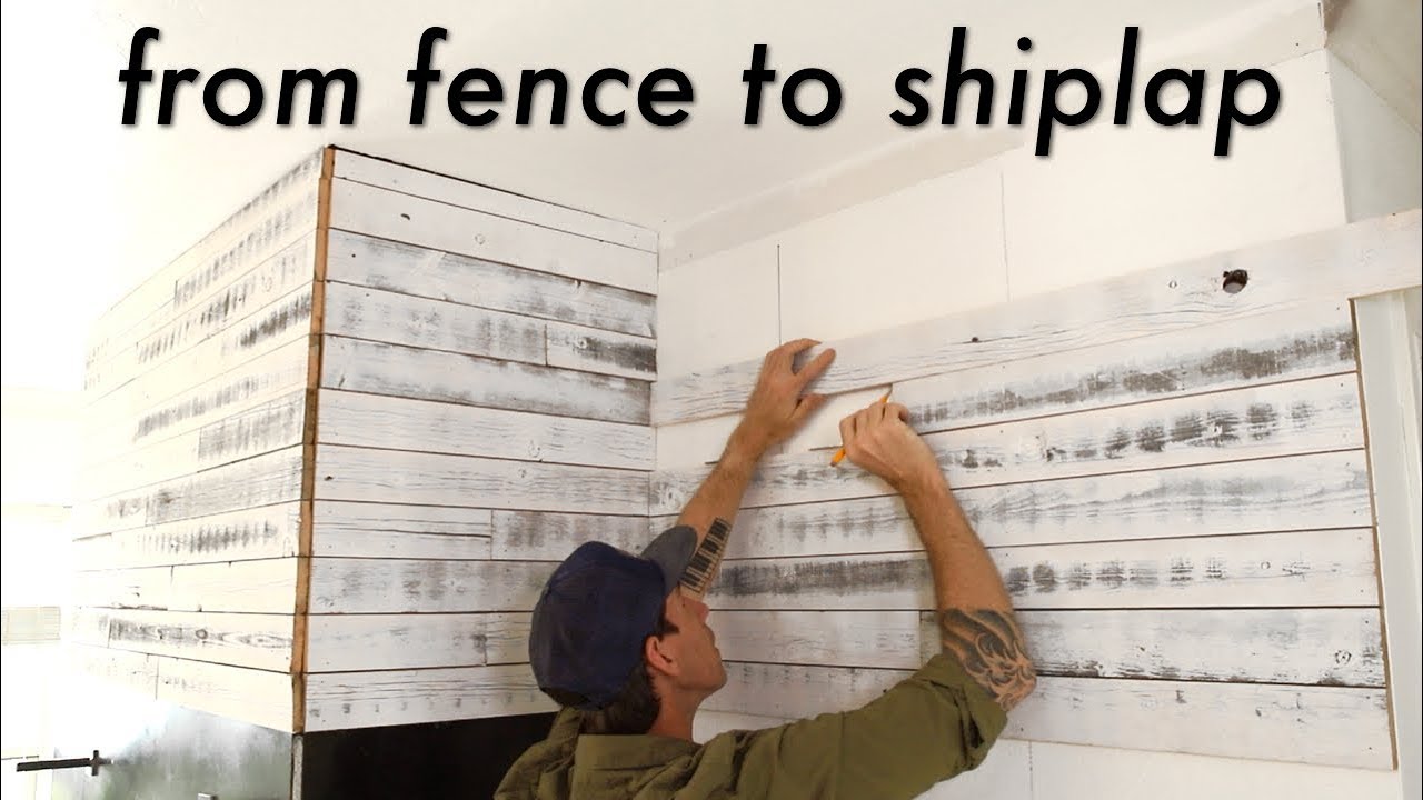 I made a DIY Reclaimed Wood Shiplap Wall from my old FENCE