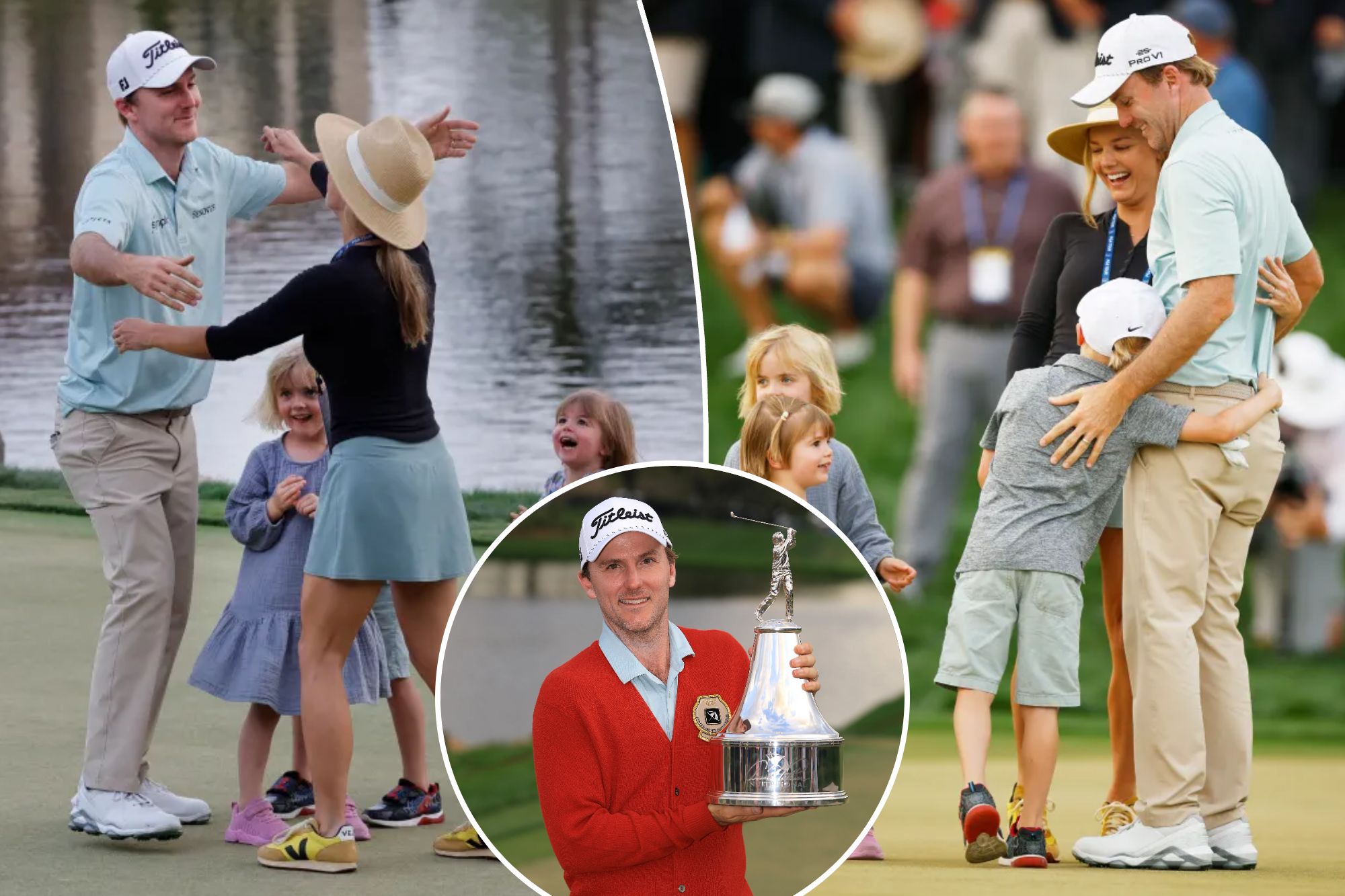 Russell Henley embraces wife Teil and kids after clutch $4 million ...