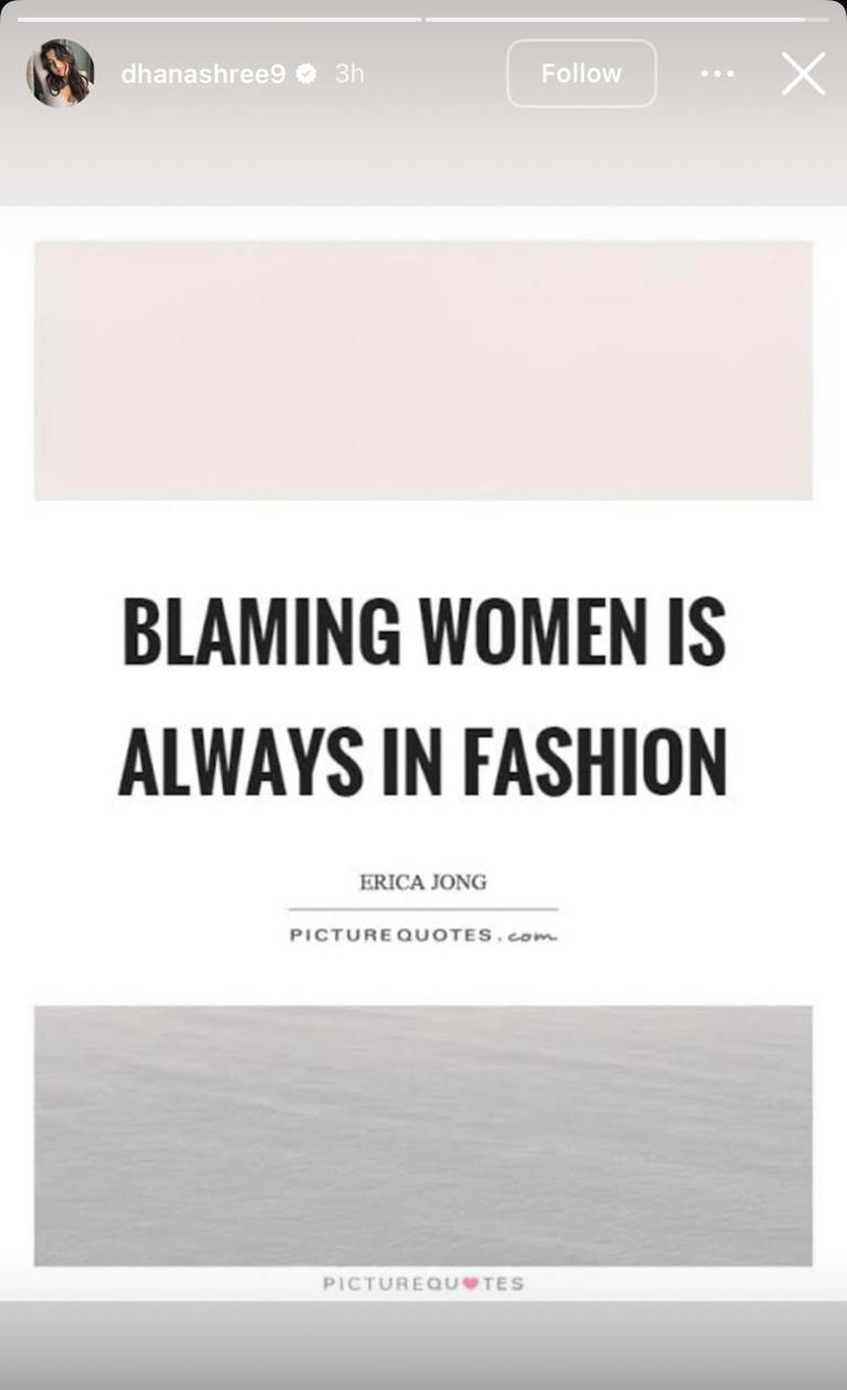 Dhanashree Verma's cryptic post after Yuzvendra Chahal, RJ Mahvash seen together