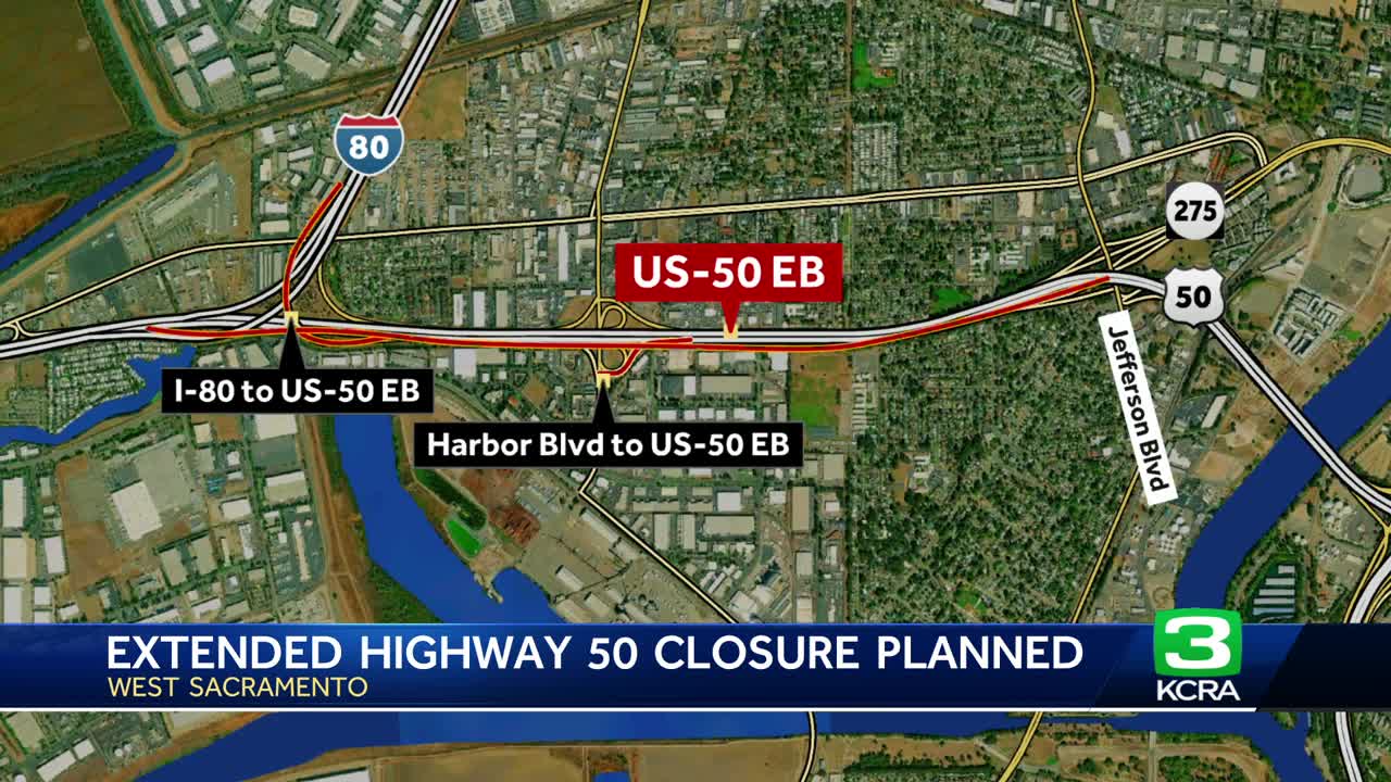 West Sacramento I-80 connector to Highway 50 closed this weekend