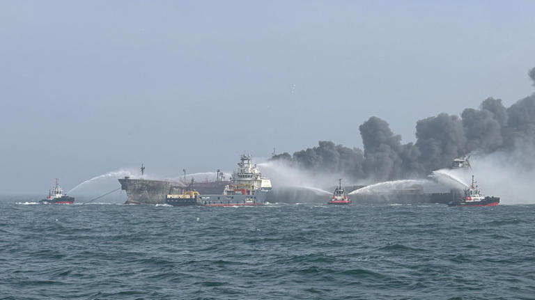 U.S. Oil Tanker Currently Burning Off British Coast After Colliding ...