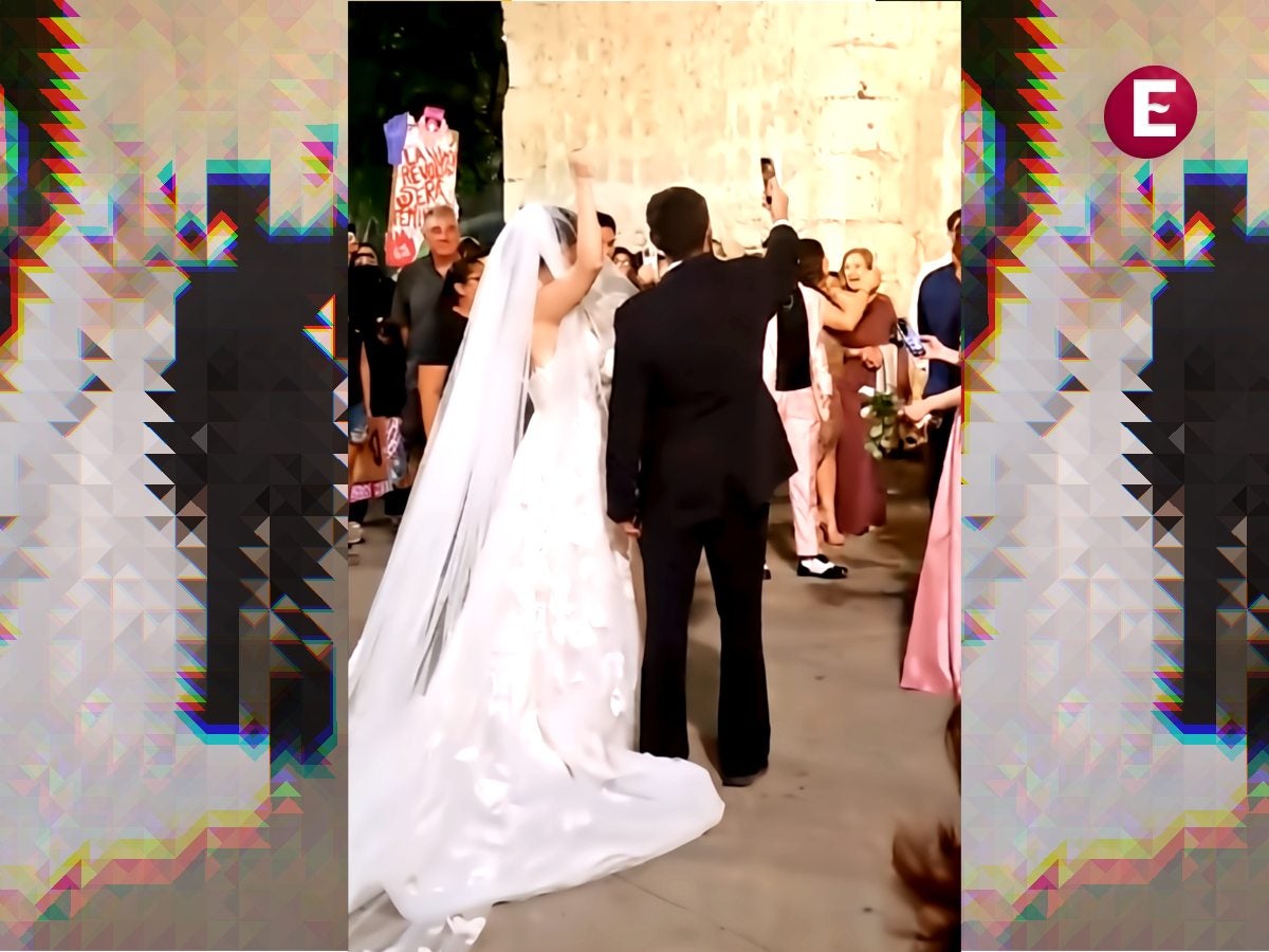 "¡Cuídala, cuídala!": Boda se lleva la atención en el 8M en Mérida