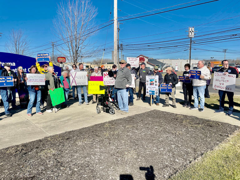 Veterans protest outside Parma Veterans Affairs Clinic