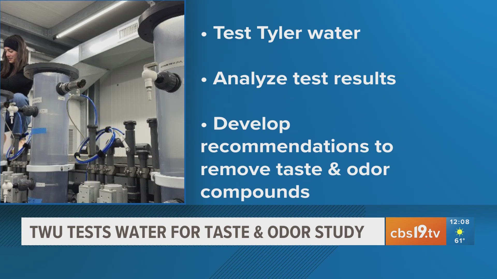 Tyler Water Utilities tests water for taste and odor study