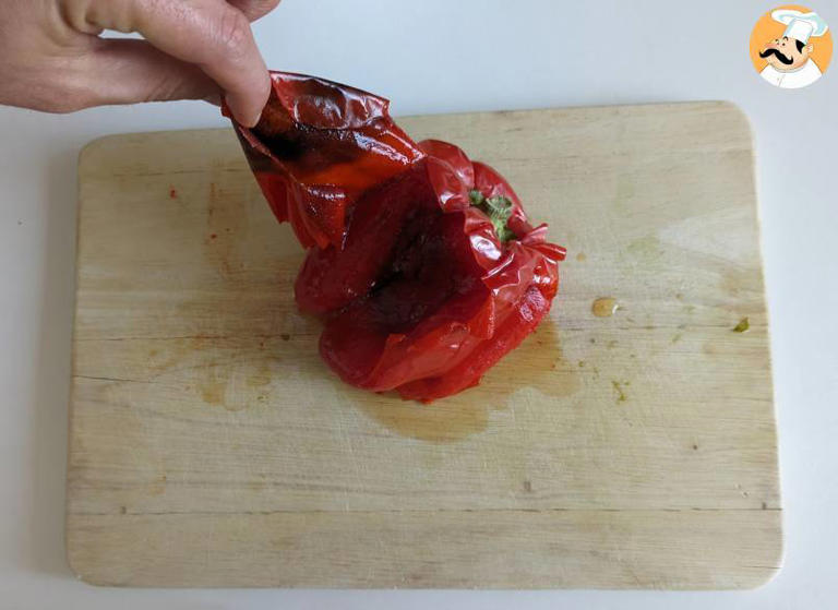 How do I peel baked peppers?