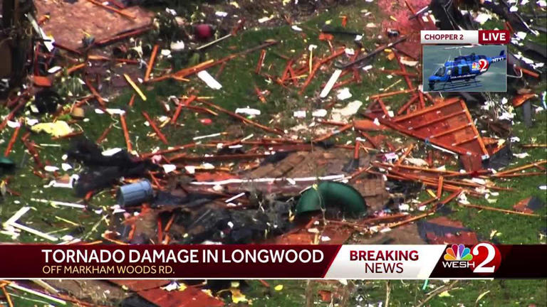 Chopper 2 video shows extensive tornado damage in Seminole County