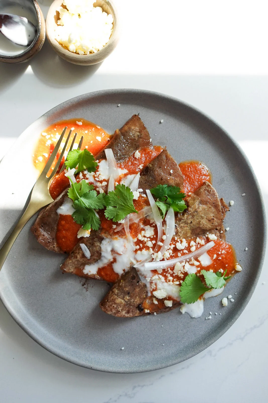 Entomatadas con Frijol (Mexican Bean-Filled Entomatadas)