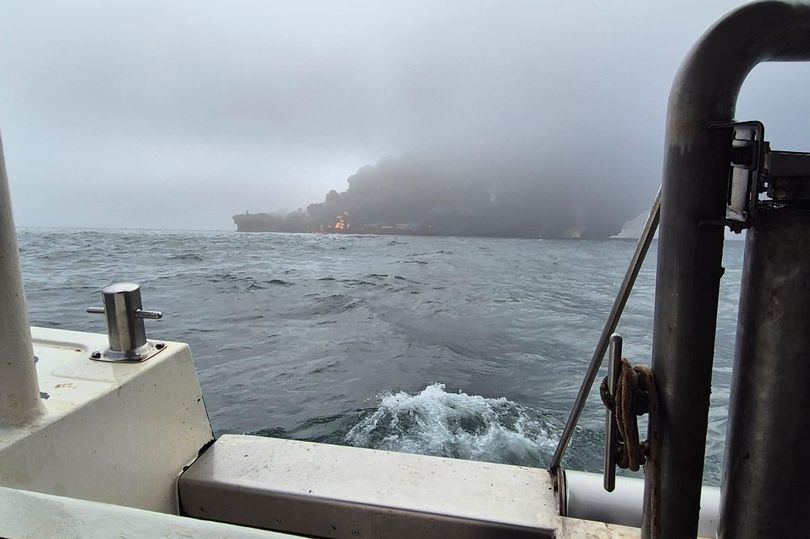 North Sea oil tanker collision in pictures