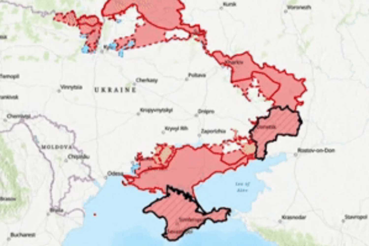 Map shows how much territory Ukraine has lost to Russia ahead of US ...