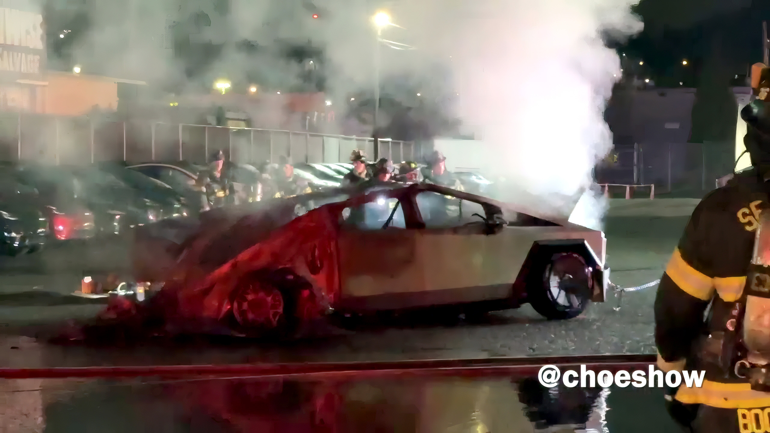 Four New Cybertrucks Burned At Tesla Storage Lot Fire