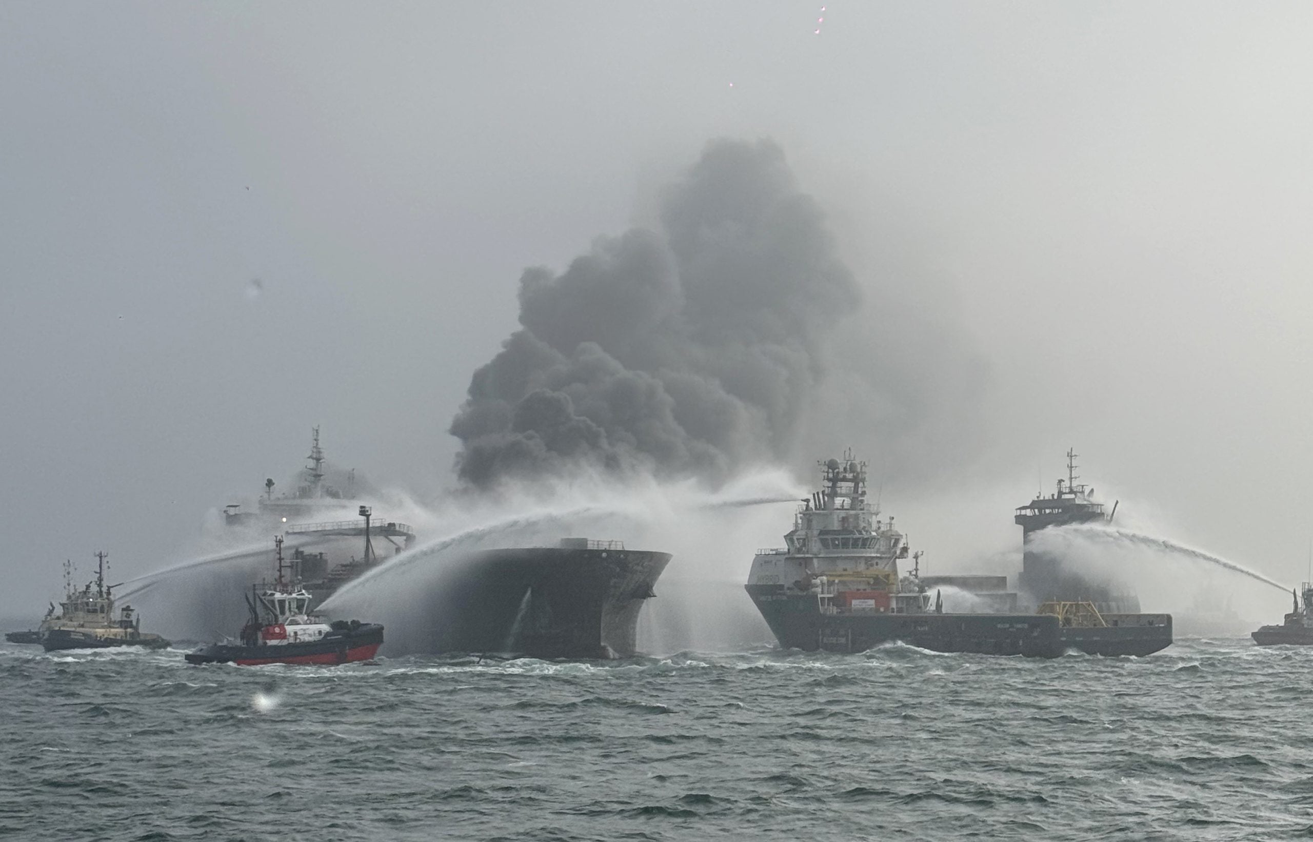 US tanker carrying 220,000 barrels of jet fuel catches fire after being ...