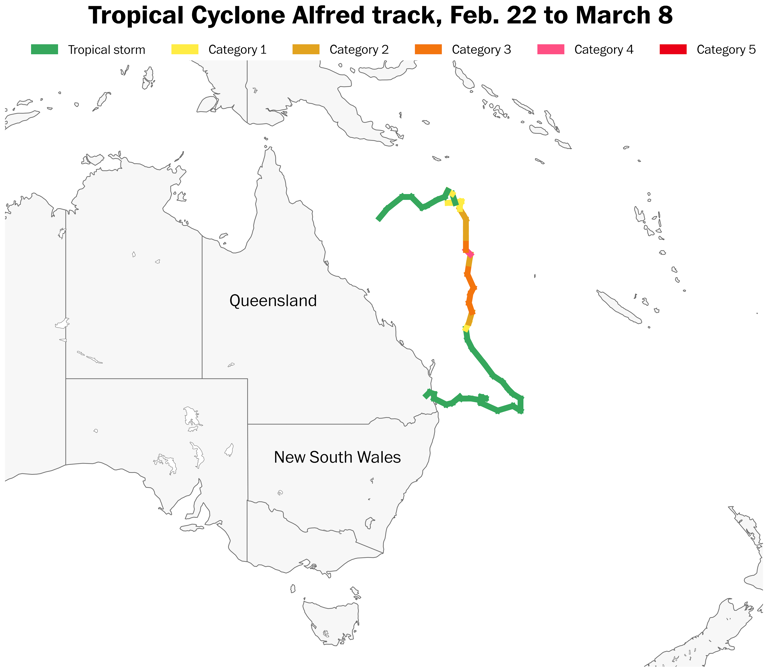Video shows Queensland, Australia, after Cyclone Alfred dropped 15 ...