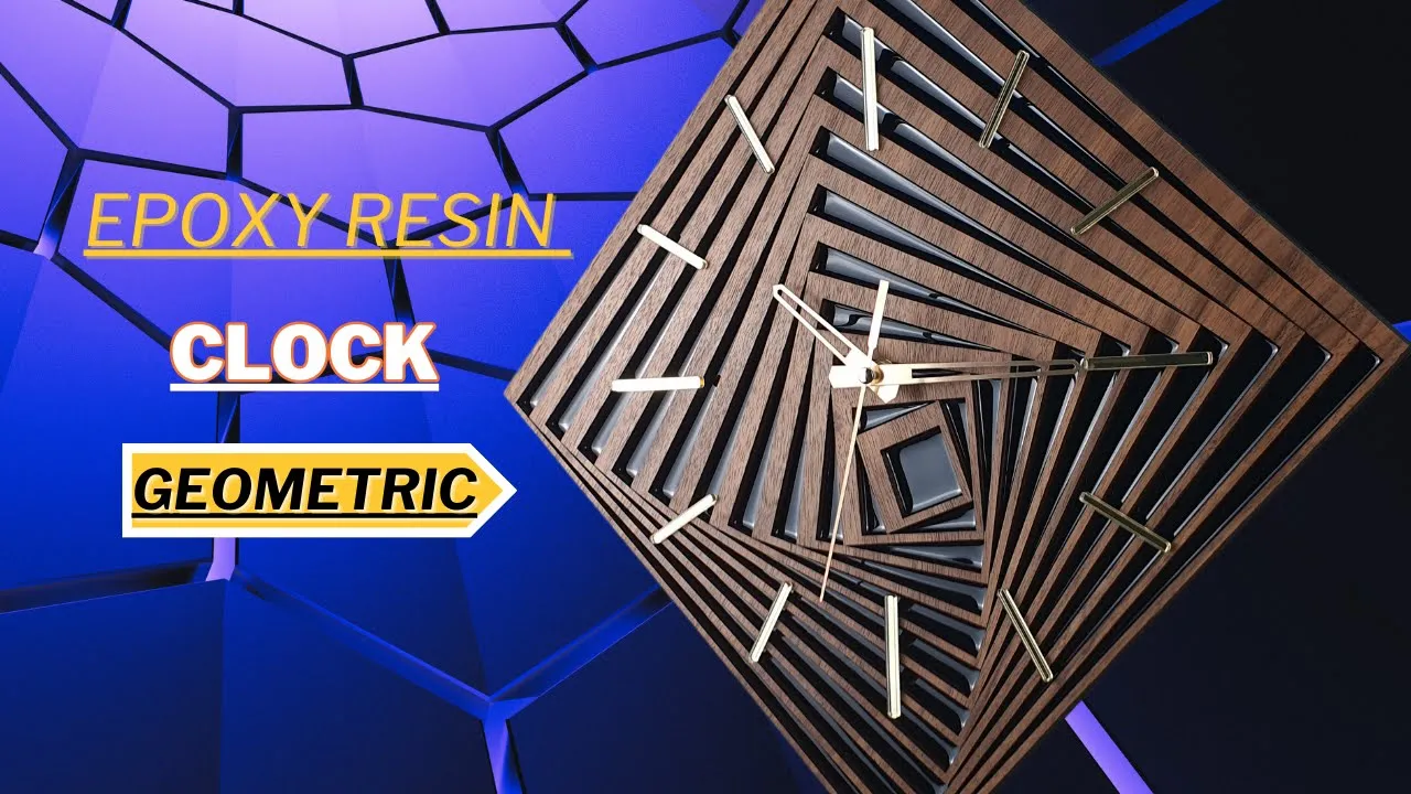 Geometric Walnut and Epoxy Resin Clock: Made with xTool P2