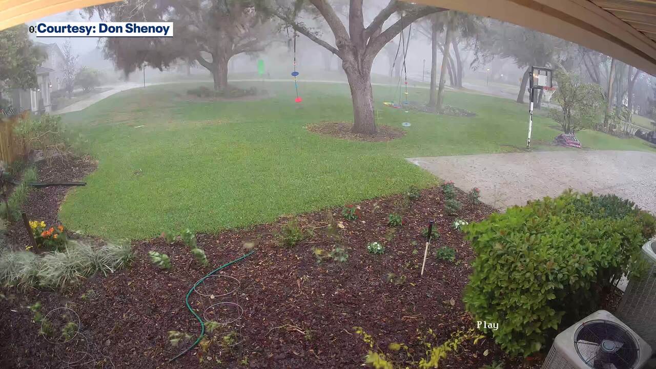 Home video shows tornado rip up backyard in Longwood