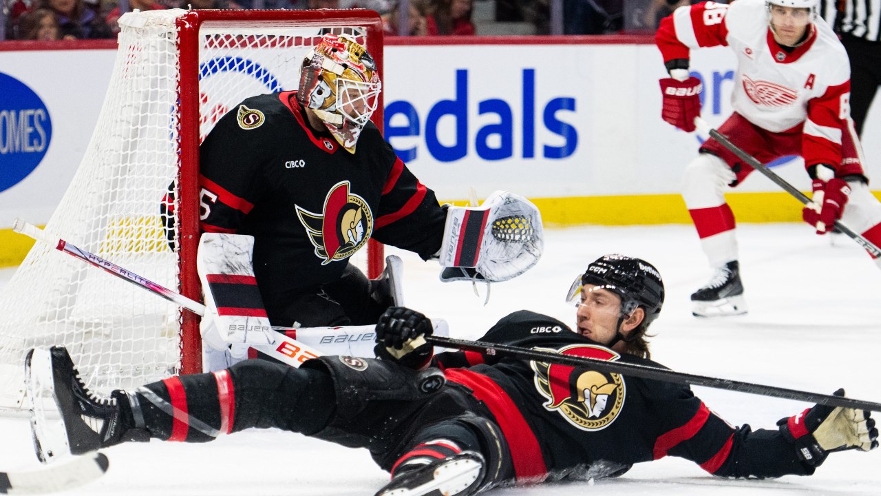 Ullmark slams door, Cozens scores winner as Senators top Red Wings