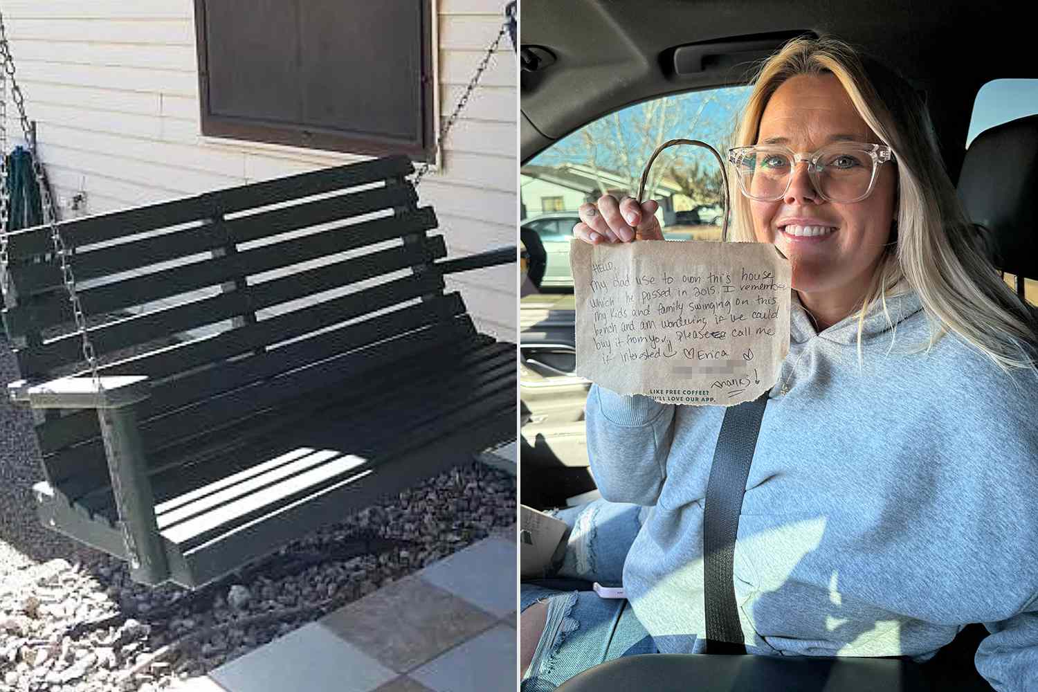 Woman Leaves Note at Late Dad's House Asking Owners to Buy Porch Bench ...