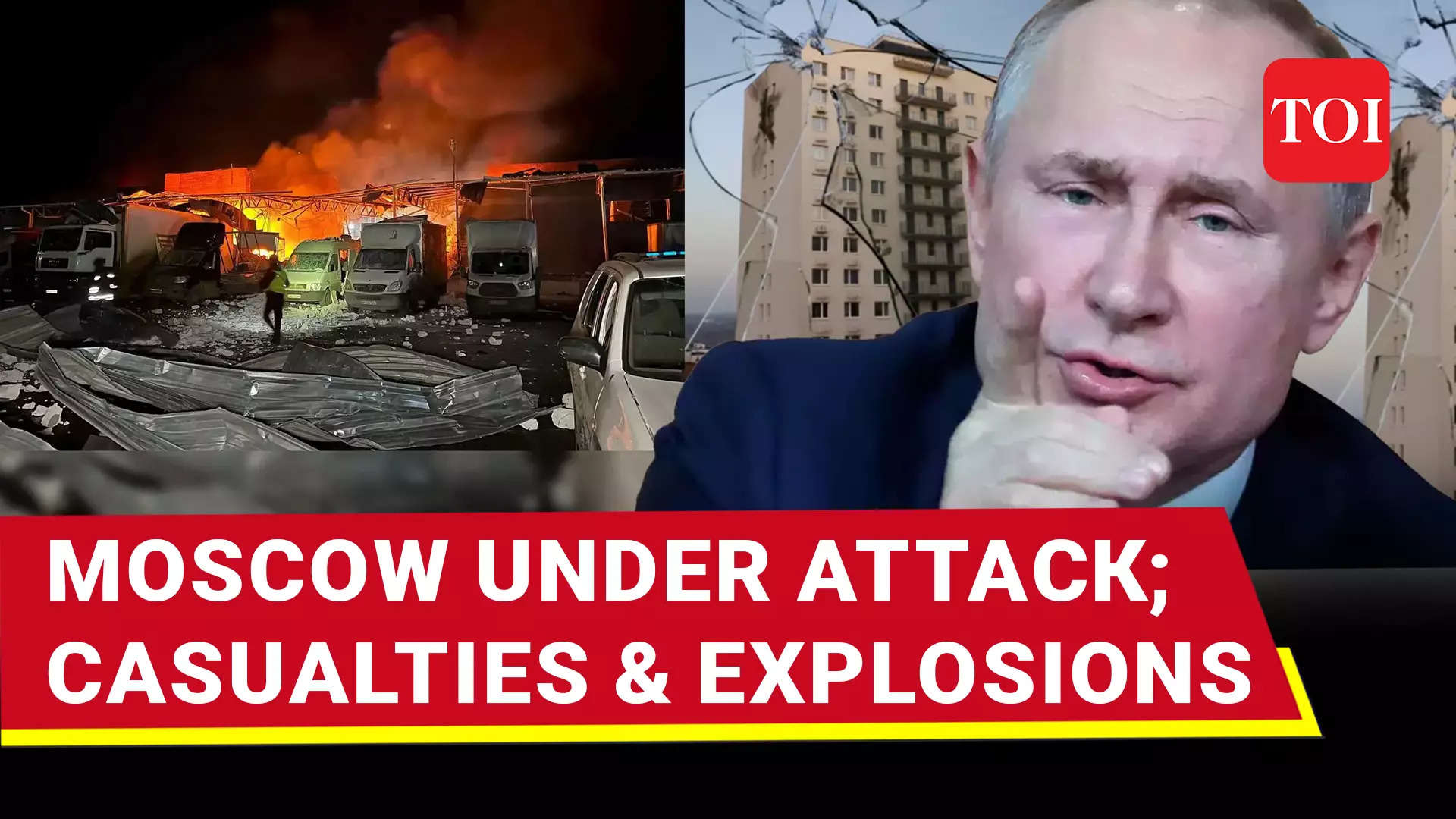 MOSCOW UNDER ATTACK: Putin's City Bombed, Buildings Hit, Airports ...