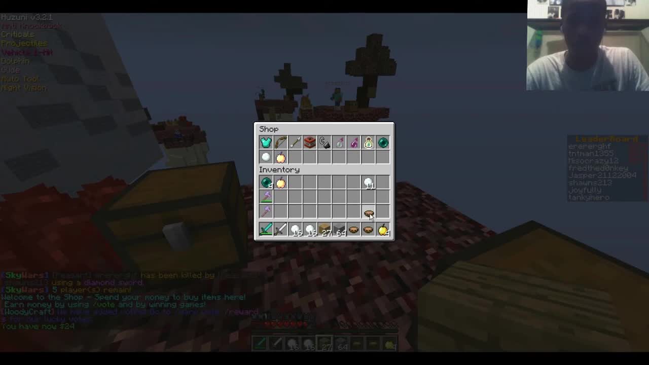 "SUPRISE!" Minecraft Skywars! Ep #2 W/ Facecam