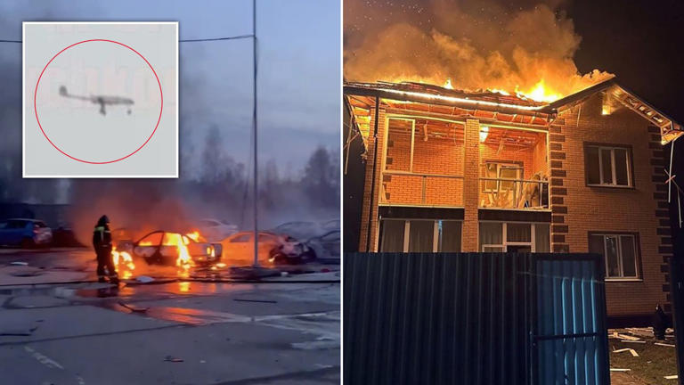 Moscow under attack from largest drone strike yet on day peace talks begin