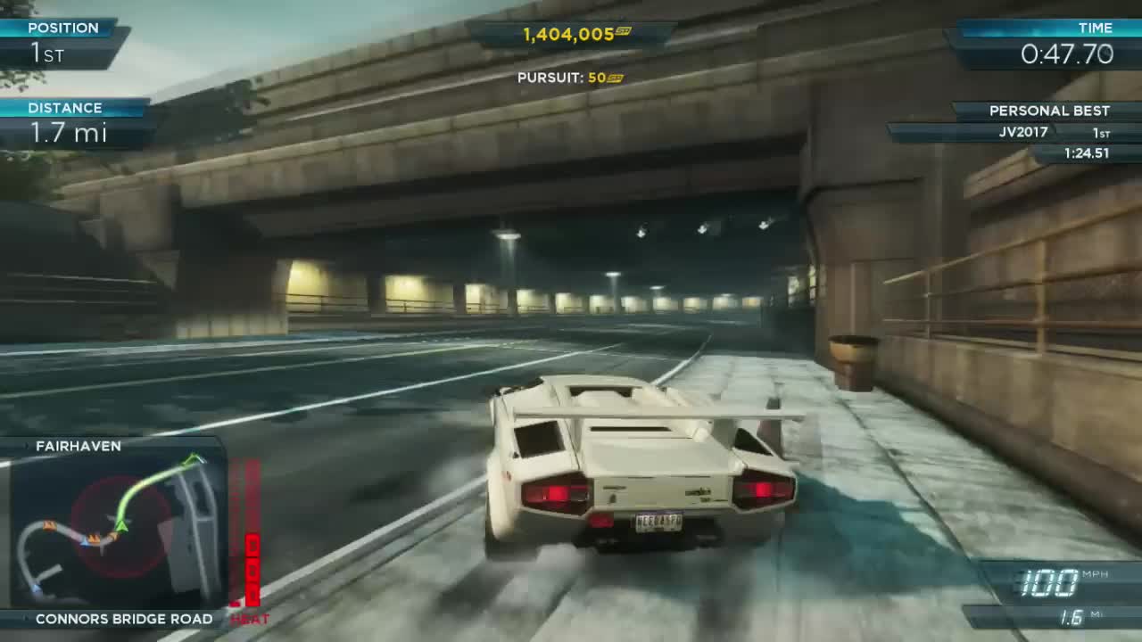 NFS: Most Wanted - Lamborghini Countach Harbor Run Sprint Race [NFS01]